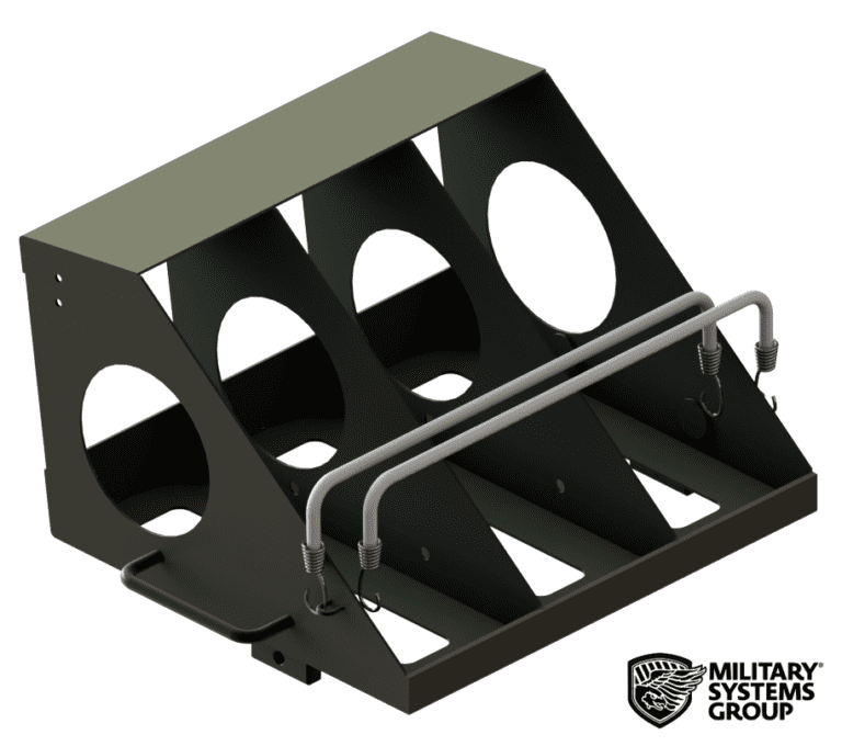 3-Bay .50 Cal/40mm Ammunition Can Holder | Military Systems Group