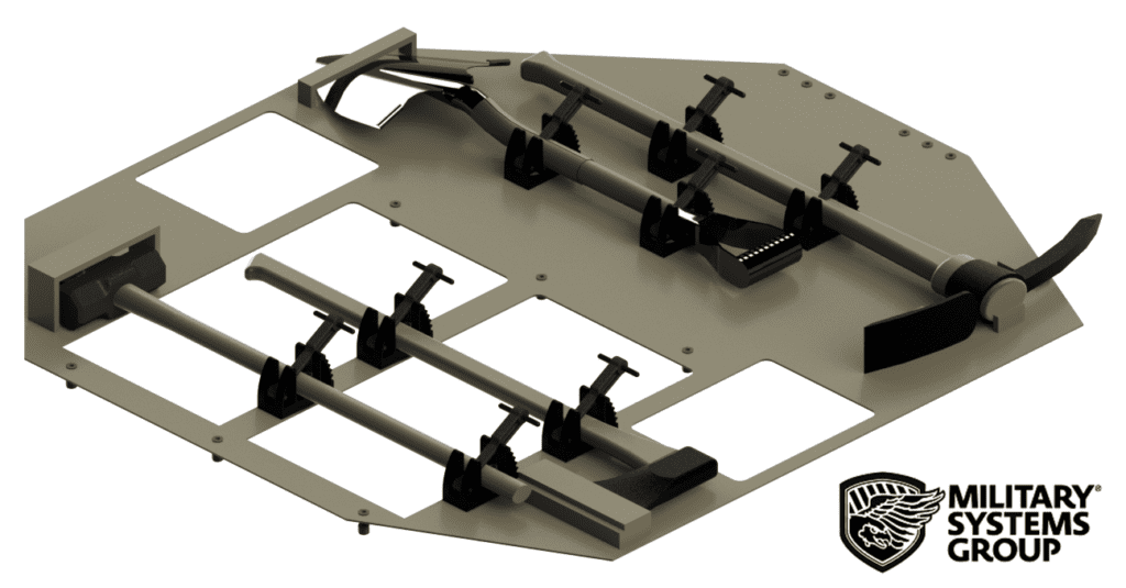 HMMWV Hood-Mounted Pioneer Tool Kit | Military Systems Group HMMWV Hood-Mounted Pioneer Tool Kit | Military Systems Group