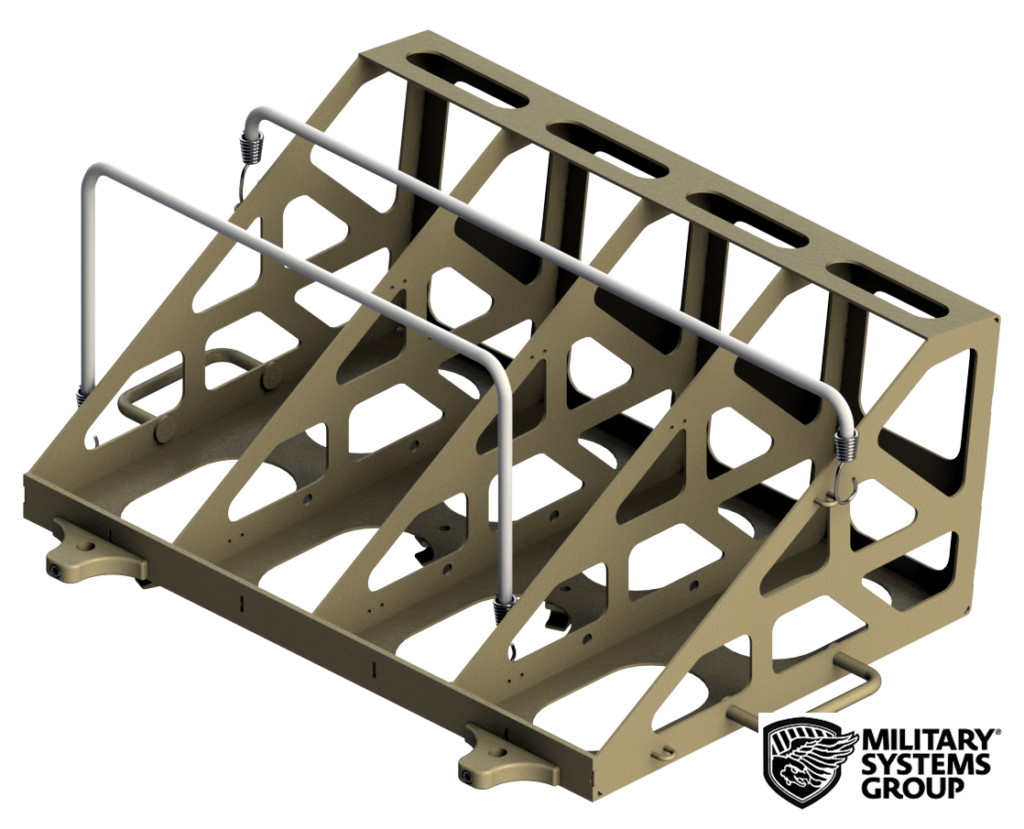 4-Bay 40mm Ammunition Can Holder for Turret | Military Systems Group